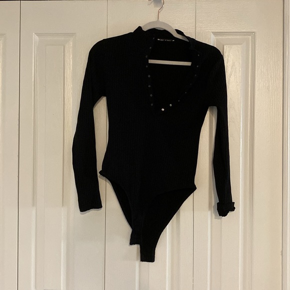 Zara | Tops | Zara Ribbed Bodysuit | Poshmark